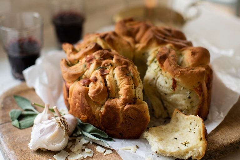 Winter Herb & Parmesan Pull-Apart Bread - Monika Hibbs